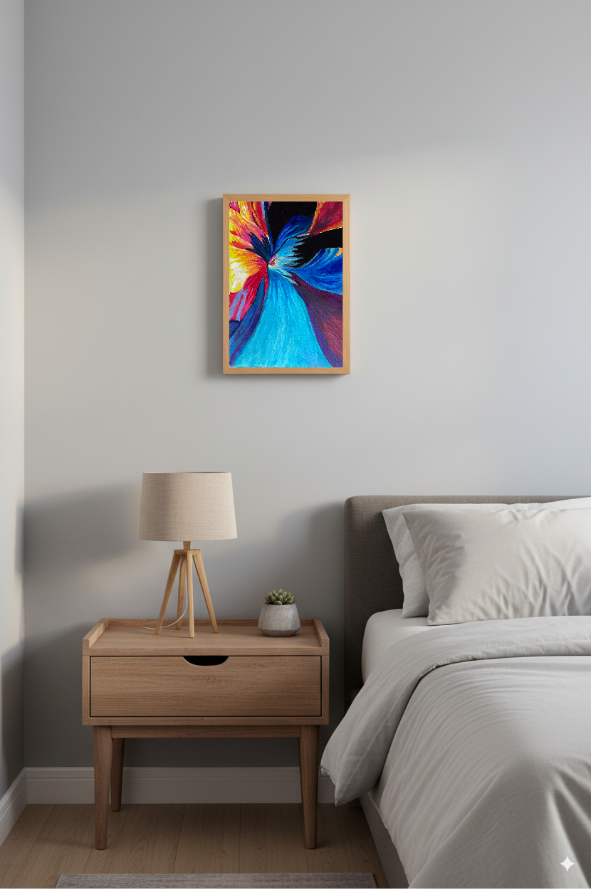 Blossom of Fire & Water| Abstract Flower Painting on Canvas